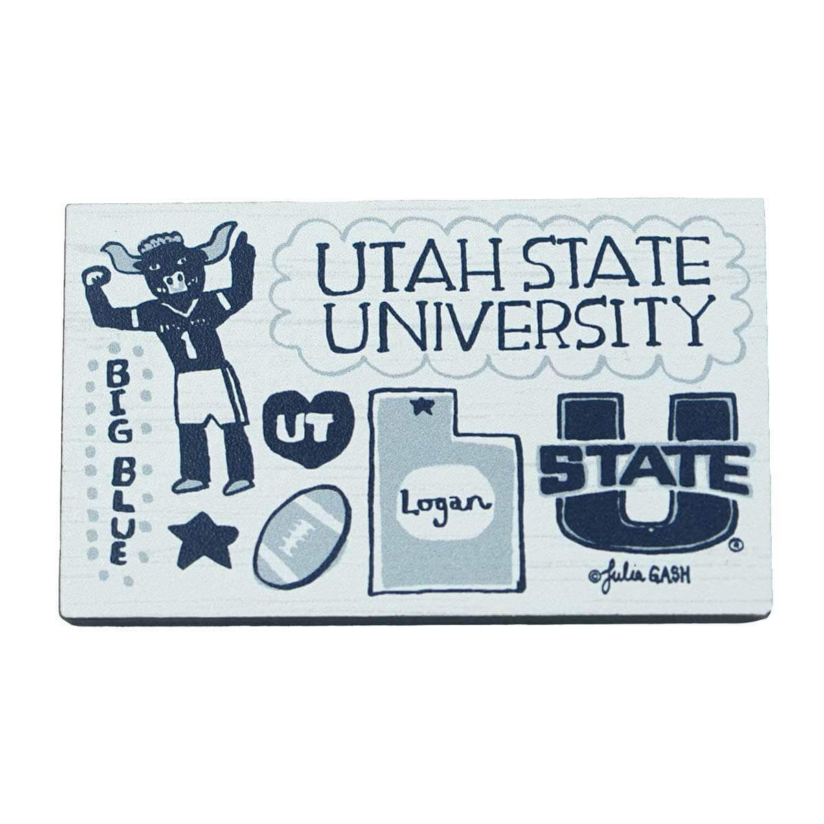 Julia Gash Utah State Wood Magnet | Utah State Aggies