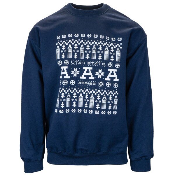 Utah State Aggies Fair Isle Print Unisex Crew Sweatshirt | Utah State ...